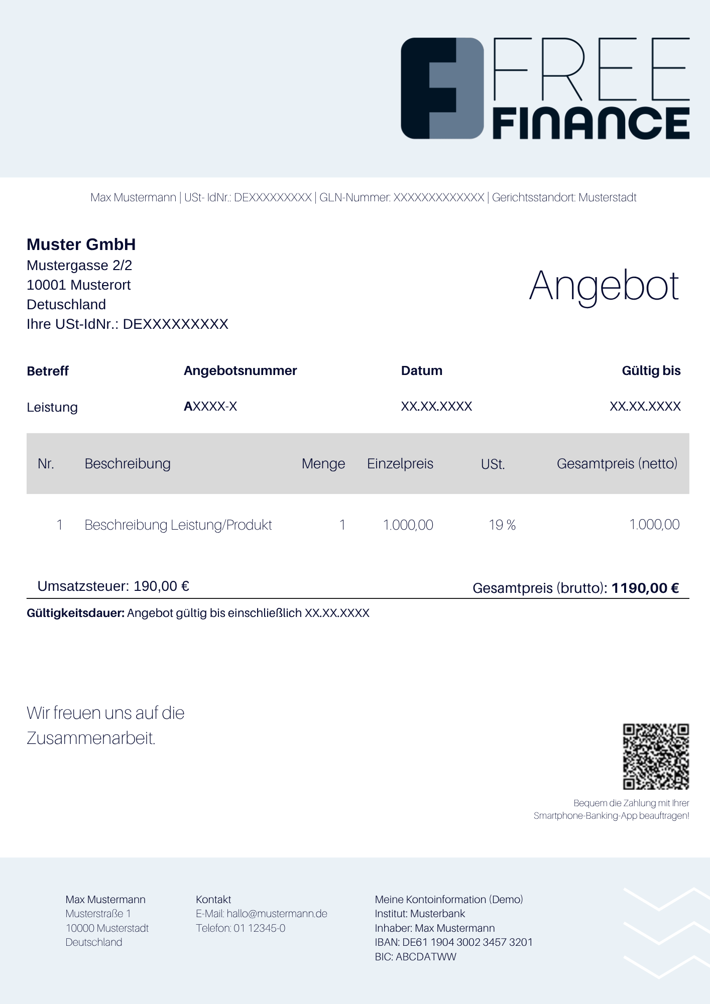 Angebot schreiben ⇒ mit kostenloser Vorlage – FreeFinance